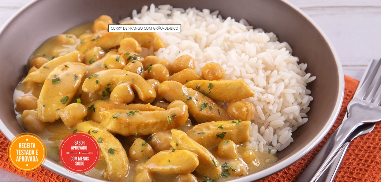 CURRY DE FRANGO COM GRÃO-DE-BICO | Click Nova Olímpia